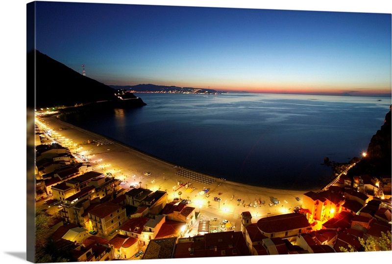 Italy, Calabria, Coastline and Scilla village in background | Great Big ...