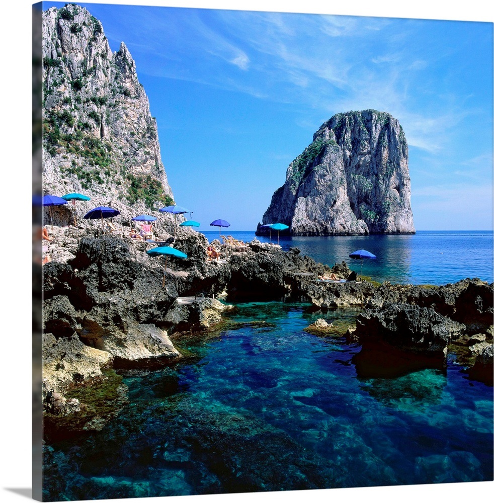 Italy, Campania, Capri, Faraglioni and beach Wall Art, Canvas Prints ...