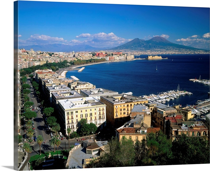 Italy, Campania, Naples, Gulf of Naples and Mt. Vesuvius | Great Big Canvas
