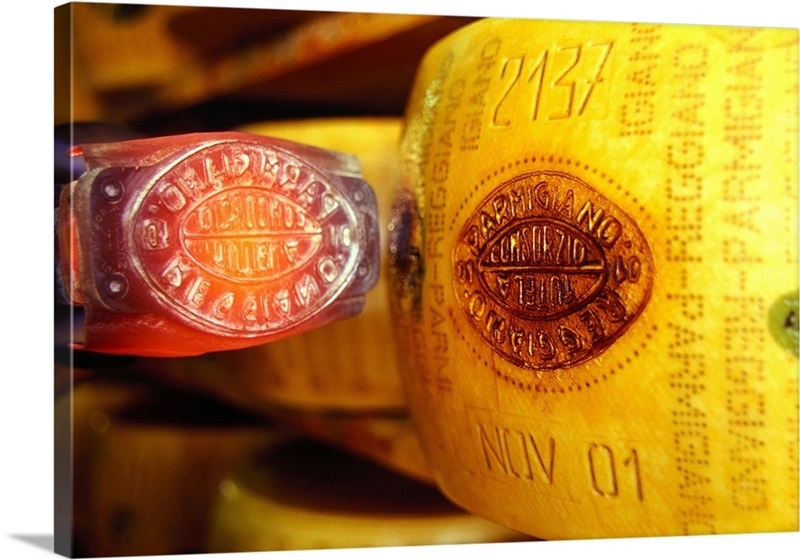 Italy, Parma district, Parmigiano Reggiano, shape with brand | Great ...