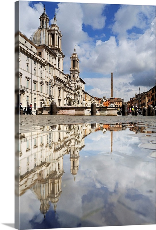 Italy, Roma district, Rome, Piazza Navona, Fountain of the Four Rivers ...