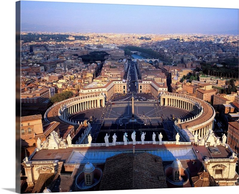 Italy, Rome Aerial of St. Peter's plaza | Great Big Canvas