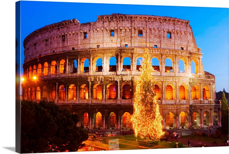 Italy, Rome, Colosseum, Christmas Tree | Great Big Canvas