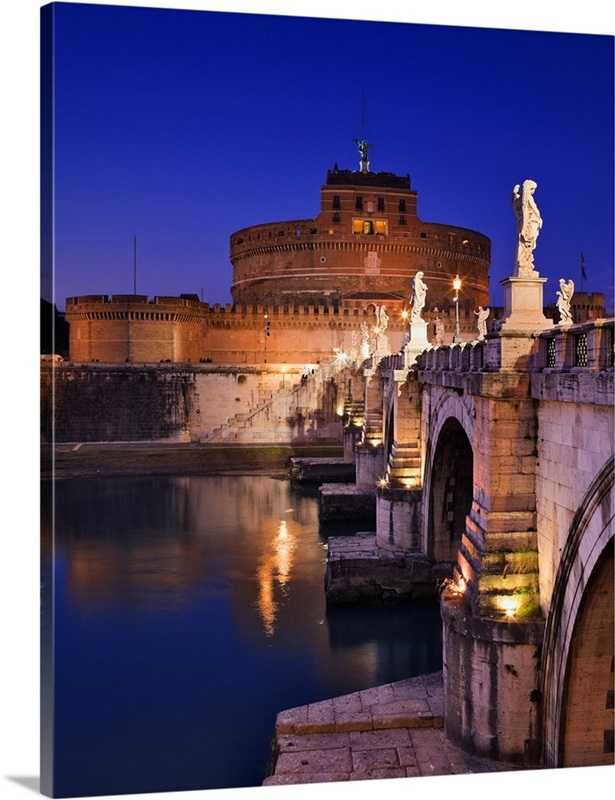 Italy, Rome, View of Castel St Angelo and St Angelo bridge | Great Big ...