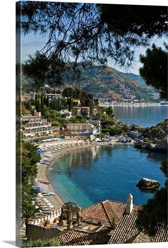 Italy, Sicily, Messina district, Taormina, Mazzaro bay | Great Big Canvas