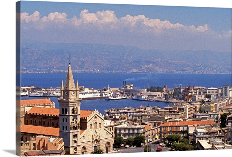 Italy, Sicily, Messina, View of the town | Great Big Canvas
