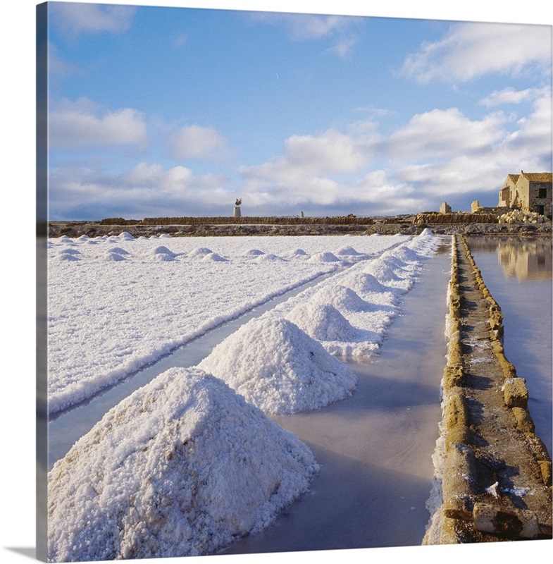 Italy, Sicily, Trapani, Salt field | Great Big Canvas