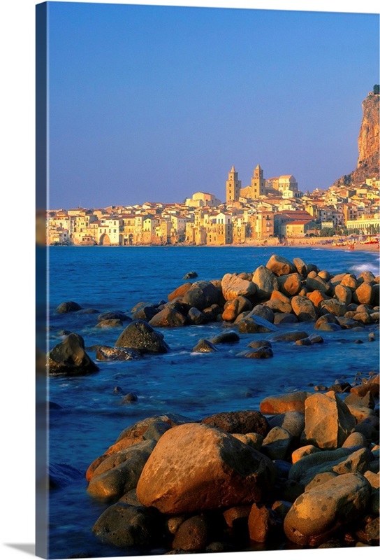 Italy, Sicily, View of Cefalu | Great Big Canvas