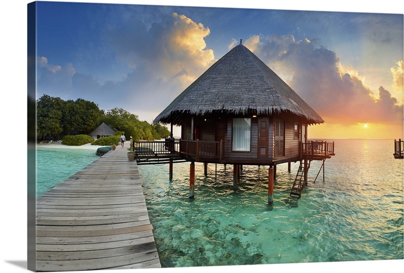 Maldives, Velidhu, Ari Atoll at sunset | Great Big Canvas