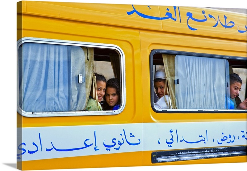 Morocco, Meknes, Children in local bus | Great Big Canvas