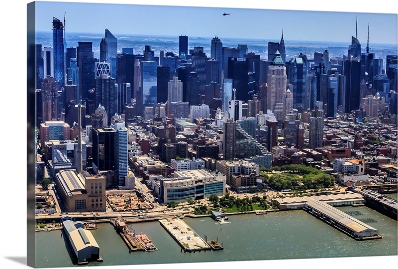 New York City, Manhattan, Chelsea, Chelsea area from the helicopter ...