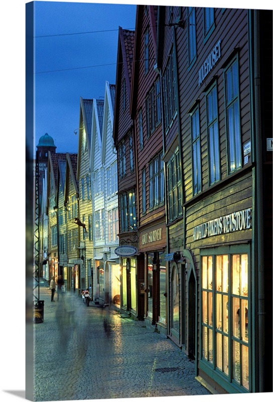 Norway, Scandinavia, Bergen, Bryggen (Hanseatic Quarter) | Great Big Canvas