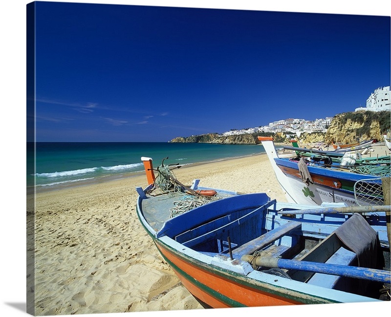 Portugal, Albufeira, Beach and town | Great Big Canvas