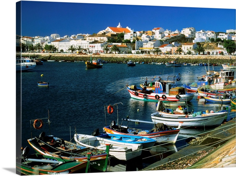 Portugal, Algarve, Lagos, harbor and town | Great Big Canvas