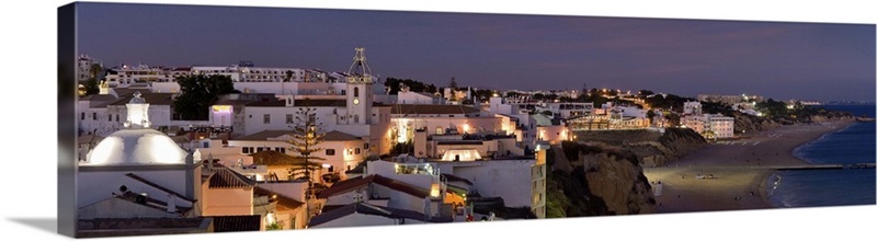 Portugal, Faro, Algarve, Albufeira, Albufeira at dusk | Great Big Canvas