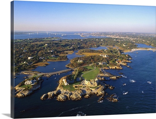 Rhode Island, Newport, Aerial view near the Ocean Drive | Great Big Canvas