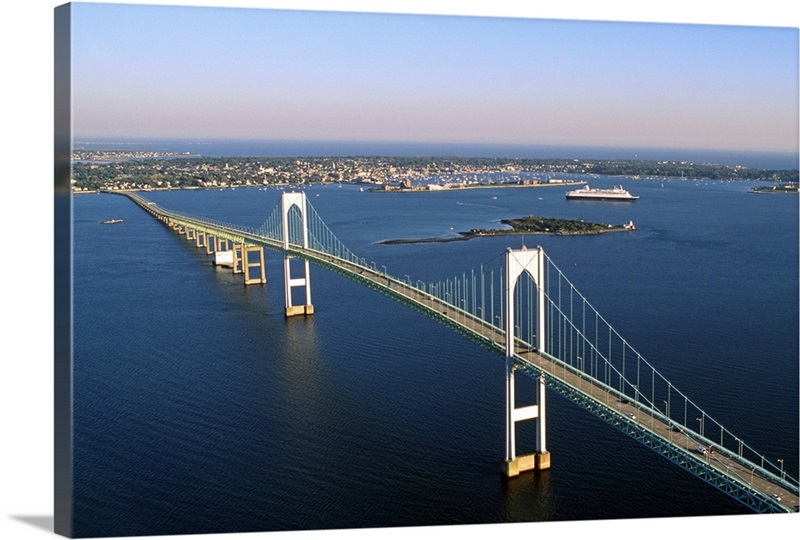 Rhode Island, Newport, Air view of Newport Bridge | Great Big Canvas