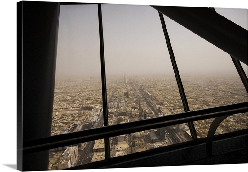 Saudi Arabia, Ar Riyad, Riyadh, View of the town from the Burj Al ...