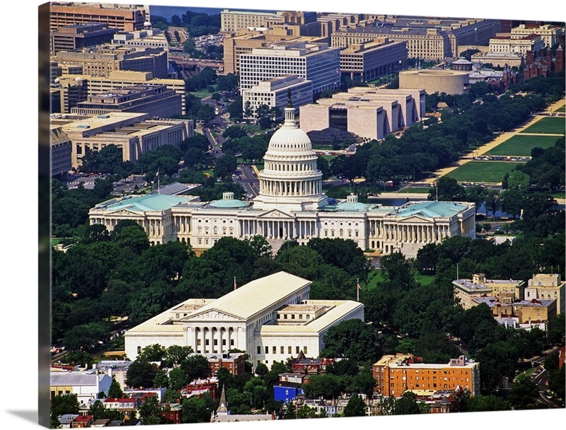 Washington, D.C., Aerial view near the Capitol | Great Big Canvas