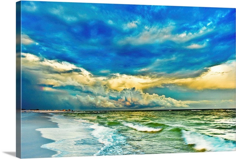 Painted Emerald Green Seascape Blue | Great Big Canvas