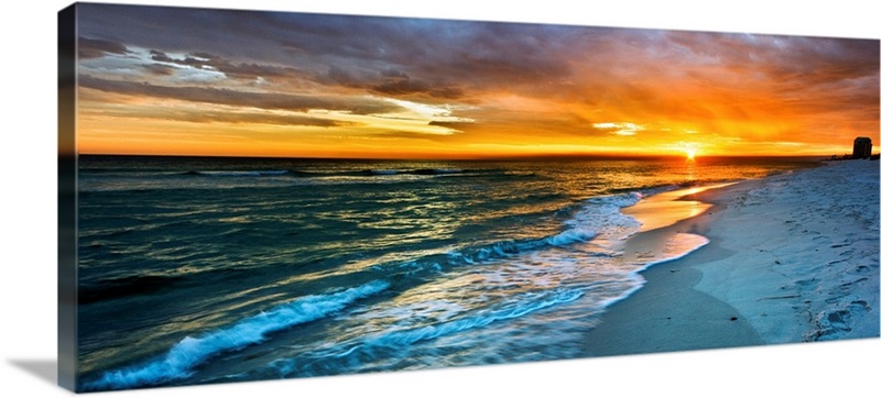 Panoramic Orange Sunset | Great Big Canvas