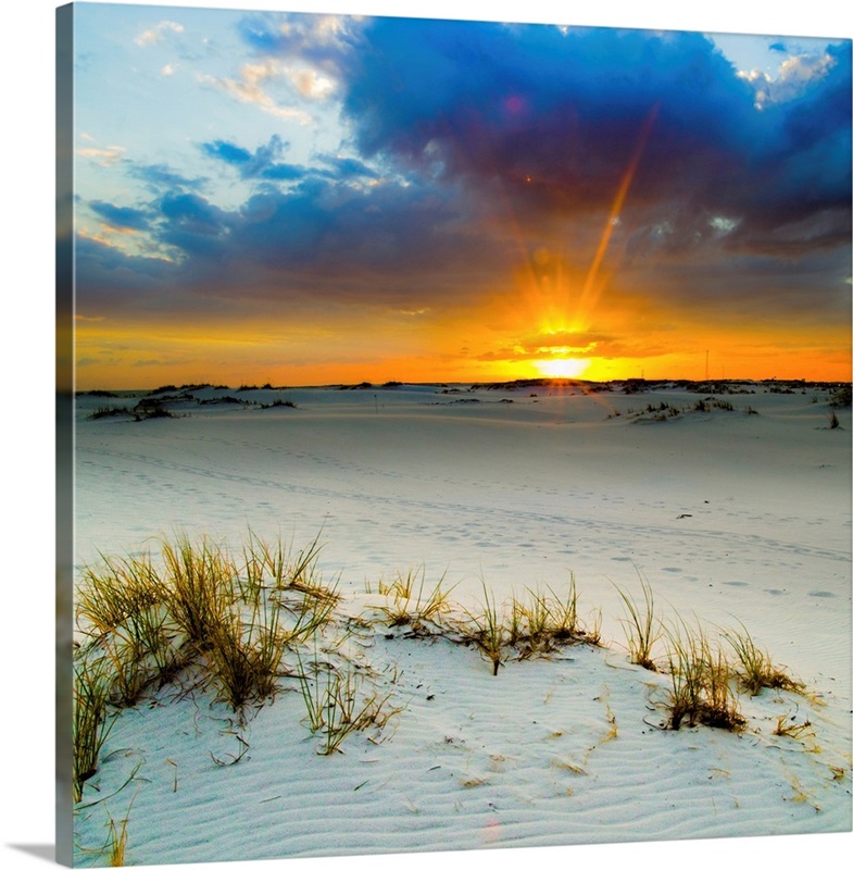 Sun Burst Breaking Cloud-Desert Sunrise | Great Big Canvas