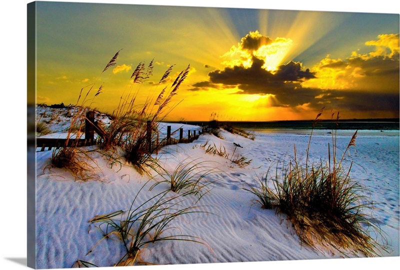 Sunset Golden Sun Rays Landscape | Great Big Canvas