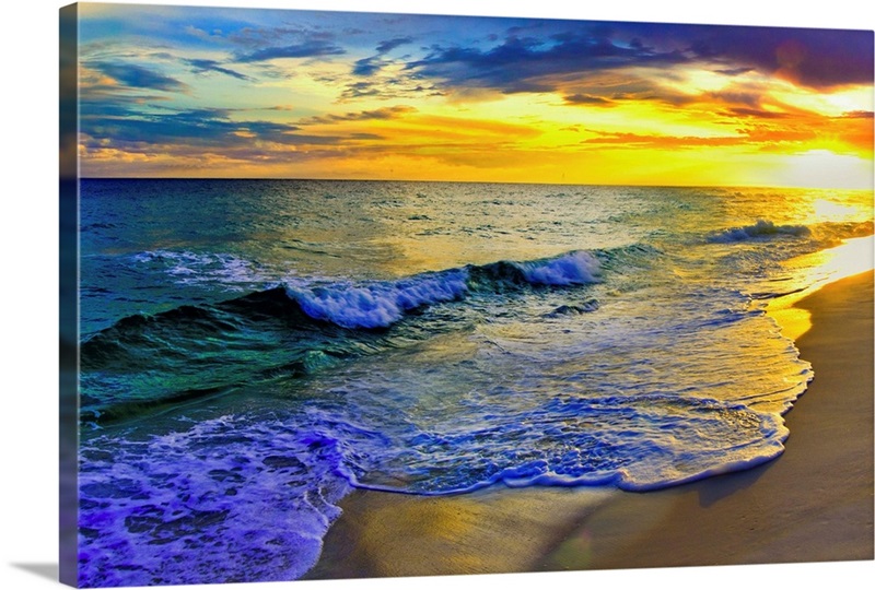 Yellow Sunset Beach Shore | Great Big Canvas