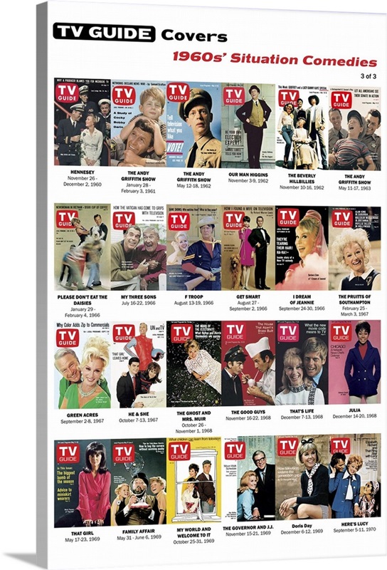 1960s' Situation Comedies #3 of 3, TV Guide Covers Poster, 2020 Wall ...