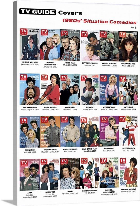1980s' Situation Comedies #3 of 3, TV Guide Covers Poster, 2020 | Great ...