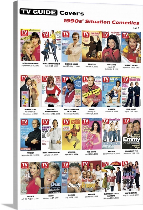 1990s' Situation Comedies #1 of 3, TV Guide Covers Poster, 2020 | Great ...