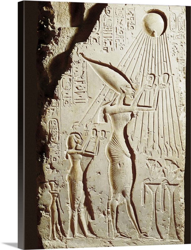 Akhenaten and his family offering to the sun-god Aten | Great Big Canvas