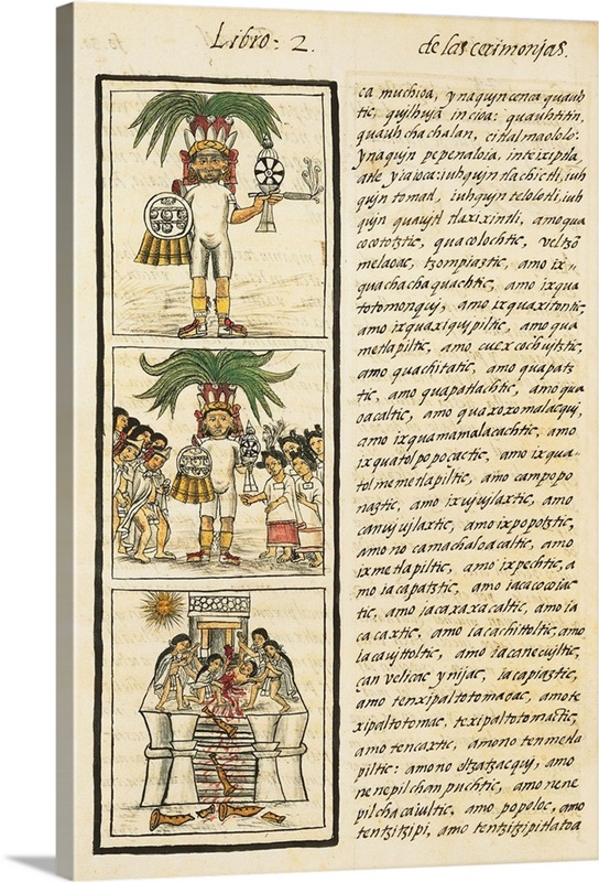 Aztec Chronicles, Priests, by Unknown Artist, c. 1575-1577. Laurentian ...