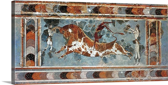 Bullfighting scene. ca. 1500 BC. Minoan art / Cretan art Wall Art ...