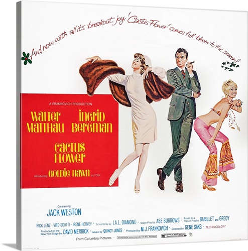 Cactus Flower, Ingrid Bergman, Walter Matthau, Goldie Hawn, 1969 ...