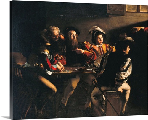 Calling of St. Matthew, by Caravaggio, 1599-1600. San Luigi dei ...
