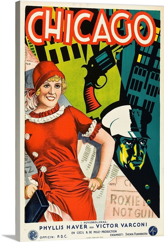Chicago, Phyllis Haver, Swedish Poster Art, 1927 | Great Big Canvas