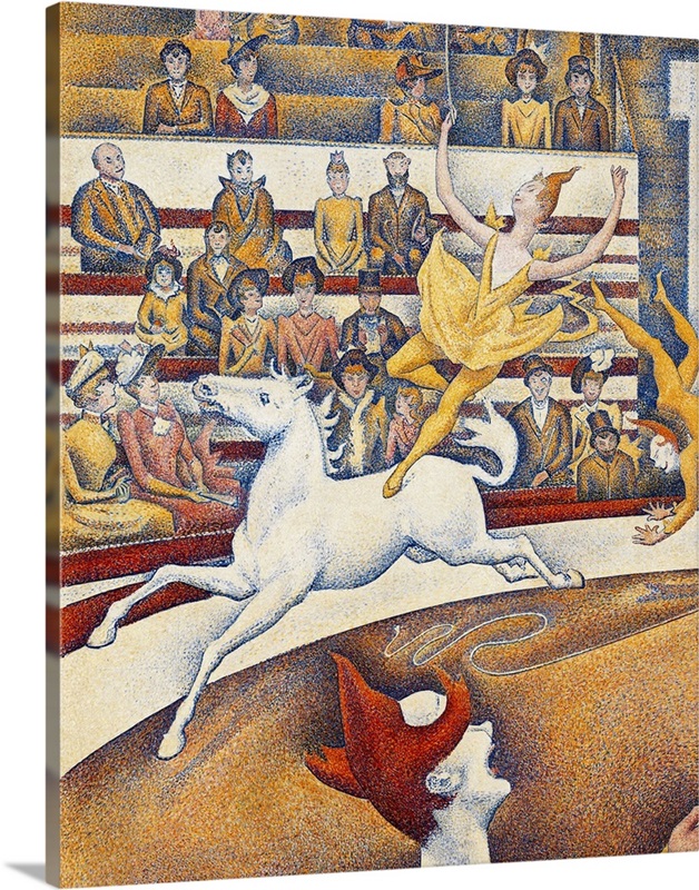 Circus, by Georges Seurat, 1891. Musee d'Orsay, Paris, France. Detail ...