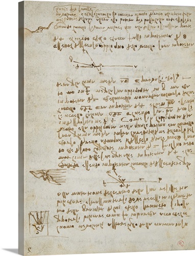 Codex on the Flight of Birds, by Leonardo da Vinci, 1505-1506. Royal ...