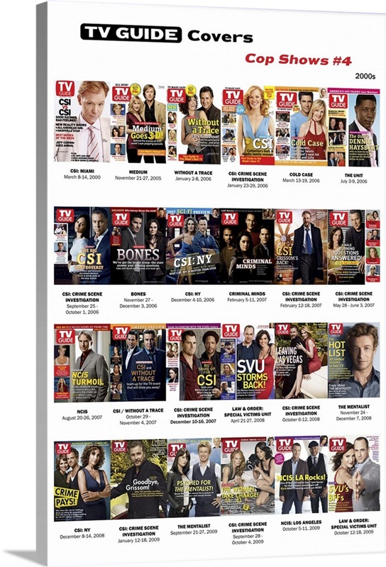 Cop Shows #4 (2000s), TV Guide Covers Poster, 2020 Wall Art, Canvas ...