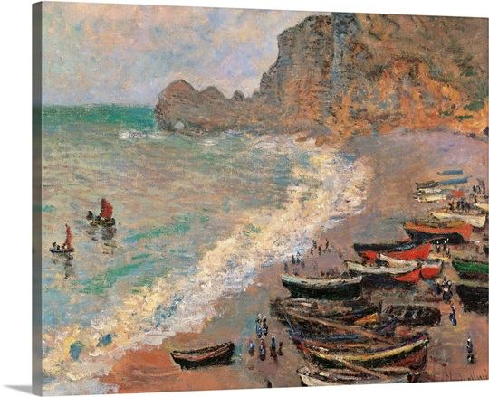 Etretat. The Beach, by Claude Monet, 1883. Musee d'Orsay, Paris, France ...