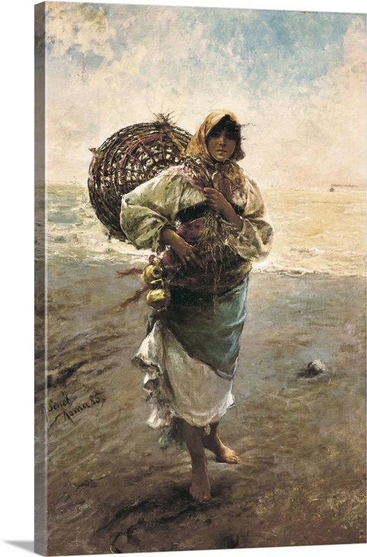 Fisherwoman by Rafael Senet y Perez | Great Big Canvas