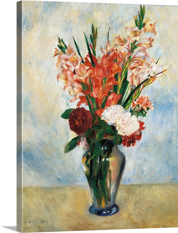 Flowers in a Vase Gladioluses, by Pierre-Auguste Renoir, ca. 1885 ...
