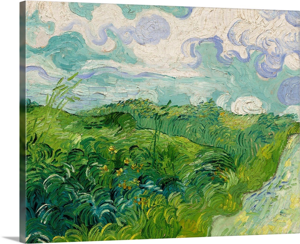 Green Wheat Fields, Auvers, by Vincent van Gogh, 1890 Wall Art, Canvas ...