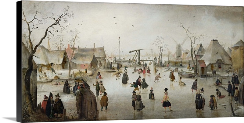 Ice-skating in a Village, by Hendrick Avercamp, 1610 | Great Big Canvas