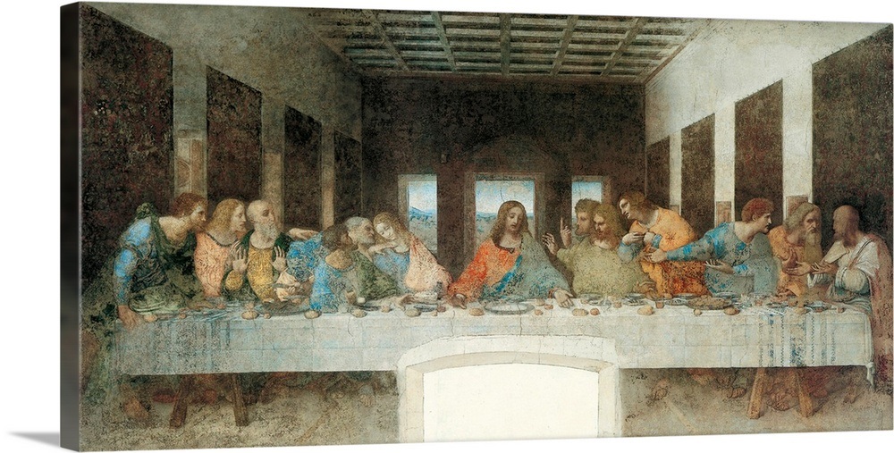 Last Supper, by Leonardo da Vinci, 1495-1497. Santa Maria delle Grazie ...