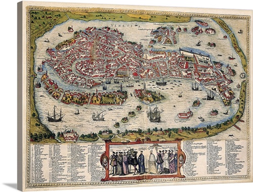 Map of Venice, 1588, Theatrum Orbis Terrarum | Great Big Canvas