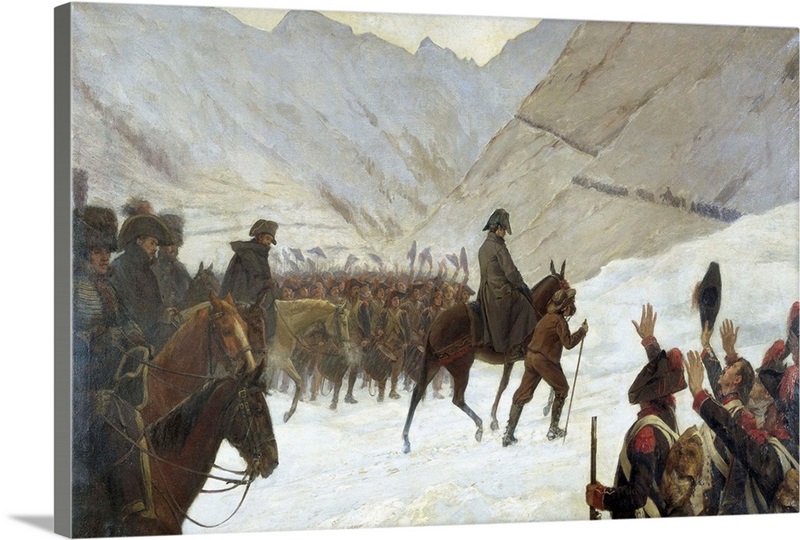 Napoleon Bonaparte Crossing the Alps. end 19th c. | Great Big Canvas