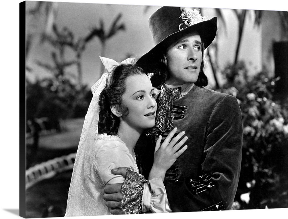 Olivia de Havilland and Errol Flynn in Captain Blood - Movie Still Wall Art, Canvas Prints ...