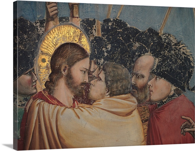 Passion, The Kiss of Judas, by Giotto, 1303-1306. Scrovegni Chapel ...